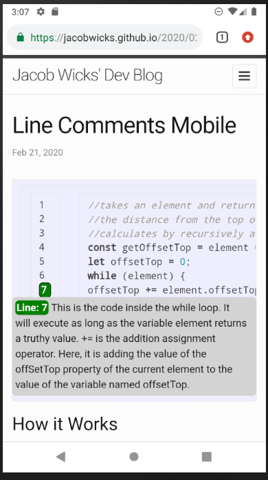 lineComments | Jacob Wicks’ Dev Blog
